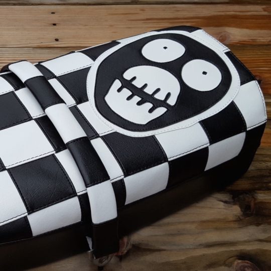 Checkered Seat Cover Cheeky Seats Custom Googly – Cheeky Seats Scooter ...